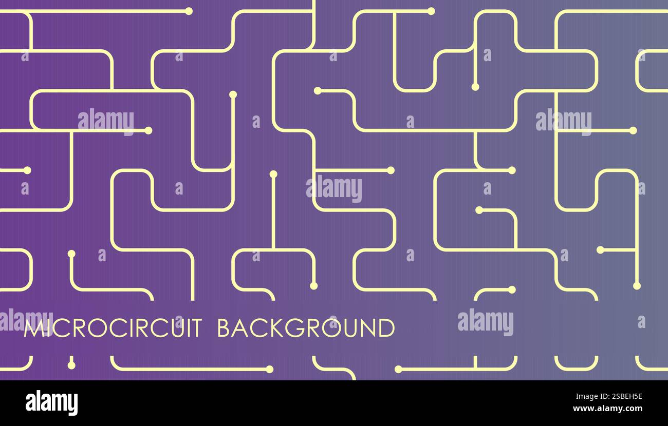 Horizontal purple microcircuit board abstract background with ...
