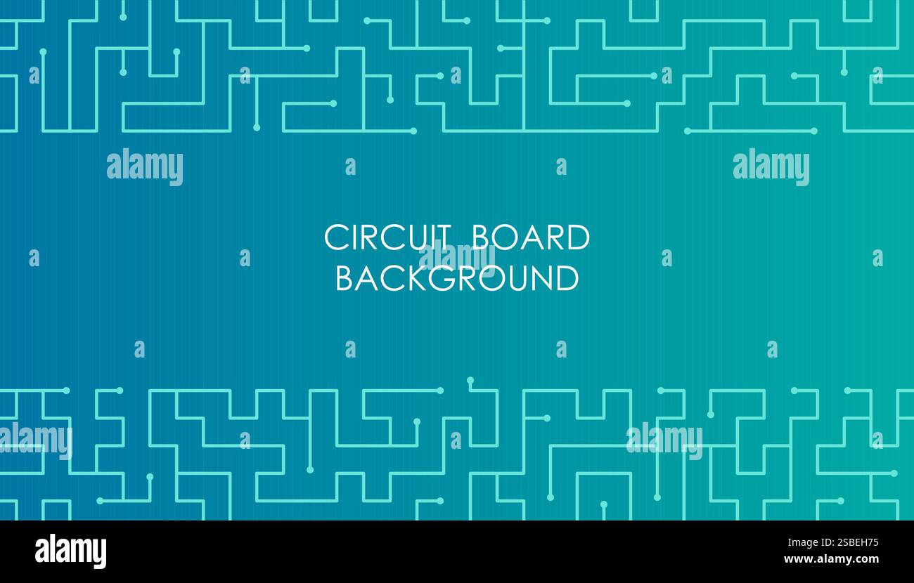 Horizontal blue engineering scheme abstract background with pcb track ...