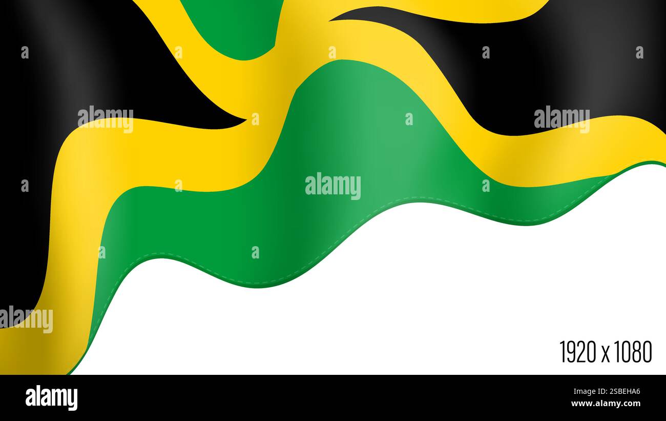 Jamaica country flag realistic independence day background. Jamaican ...