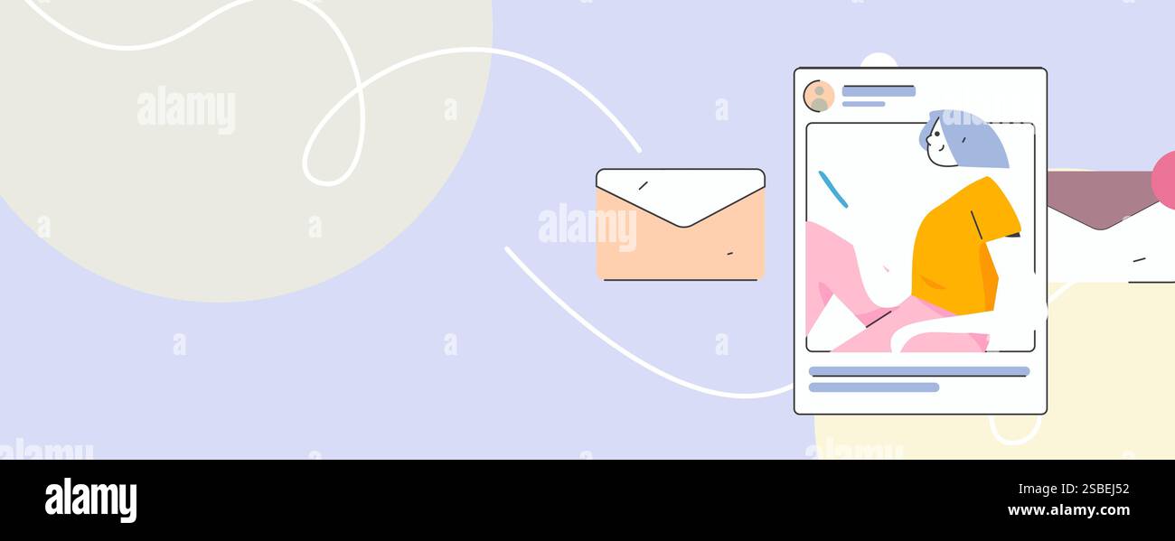 Virtual characters social communication concept business flat vector ...