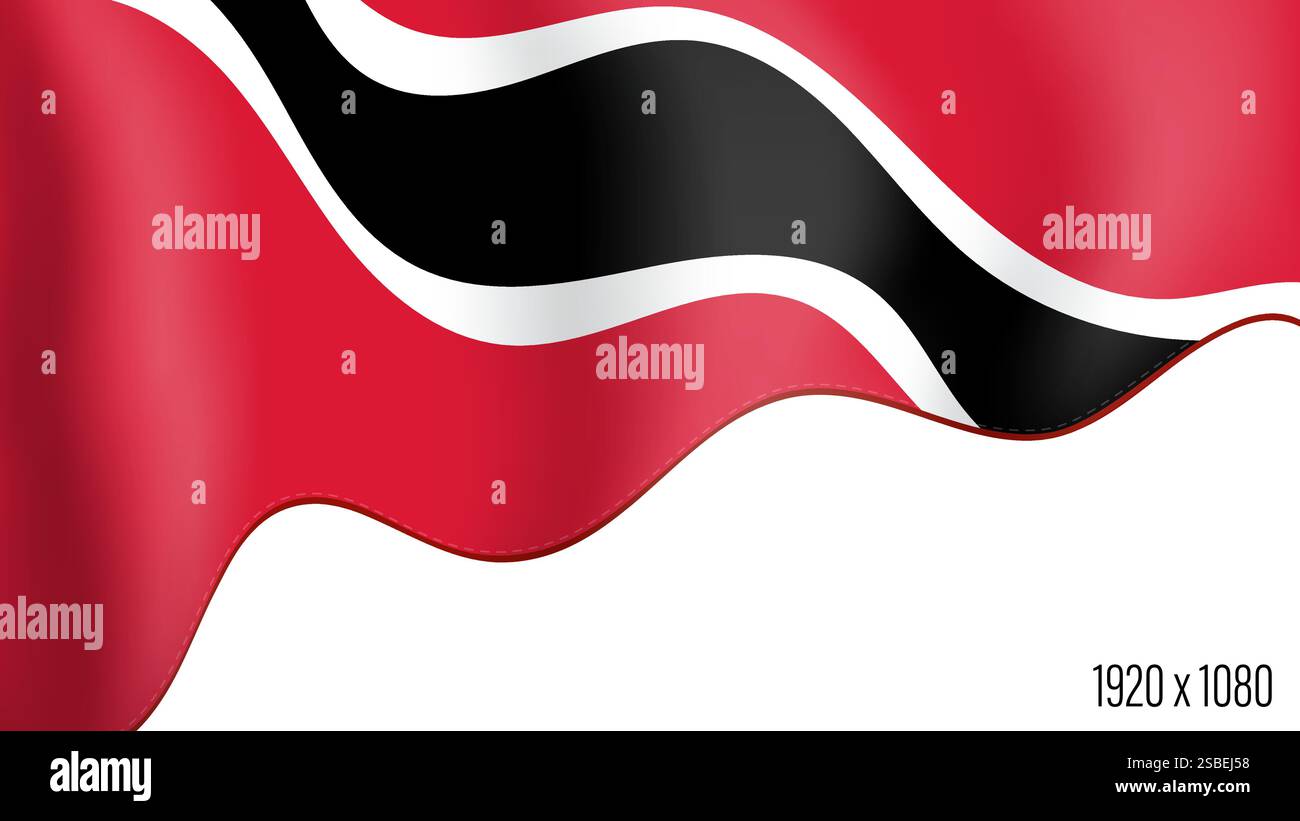 Trinidad and Tobago country flag realistic independence day background ...
