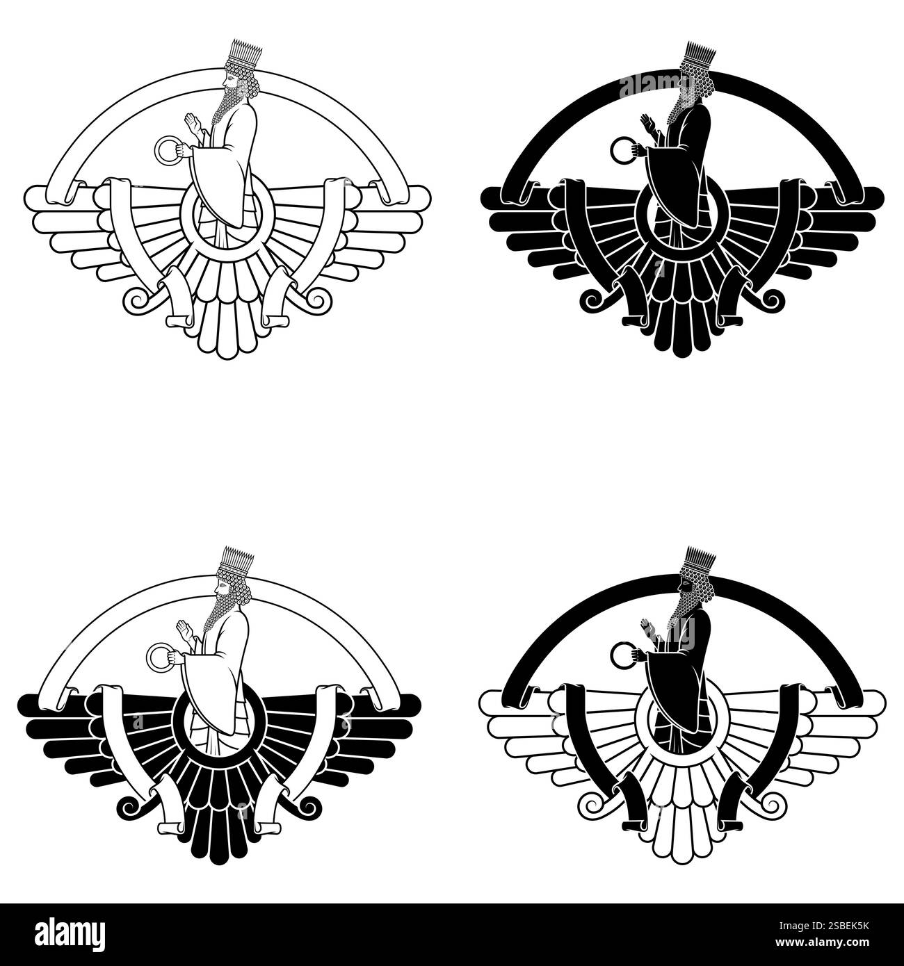 Vector design of Faravahar symbol, symbol of Zoroastrian religion ...