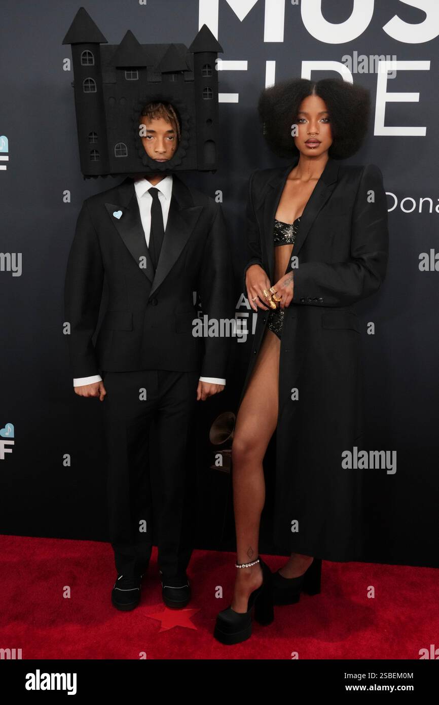 Jaden Smith, left, and Willow Smith arrive at the 67th annual Grammy Awards on Sunday, Feb. 2 ...