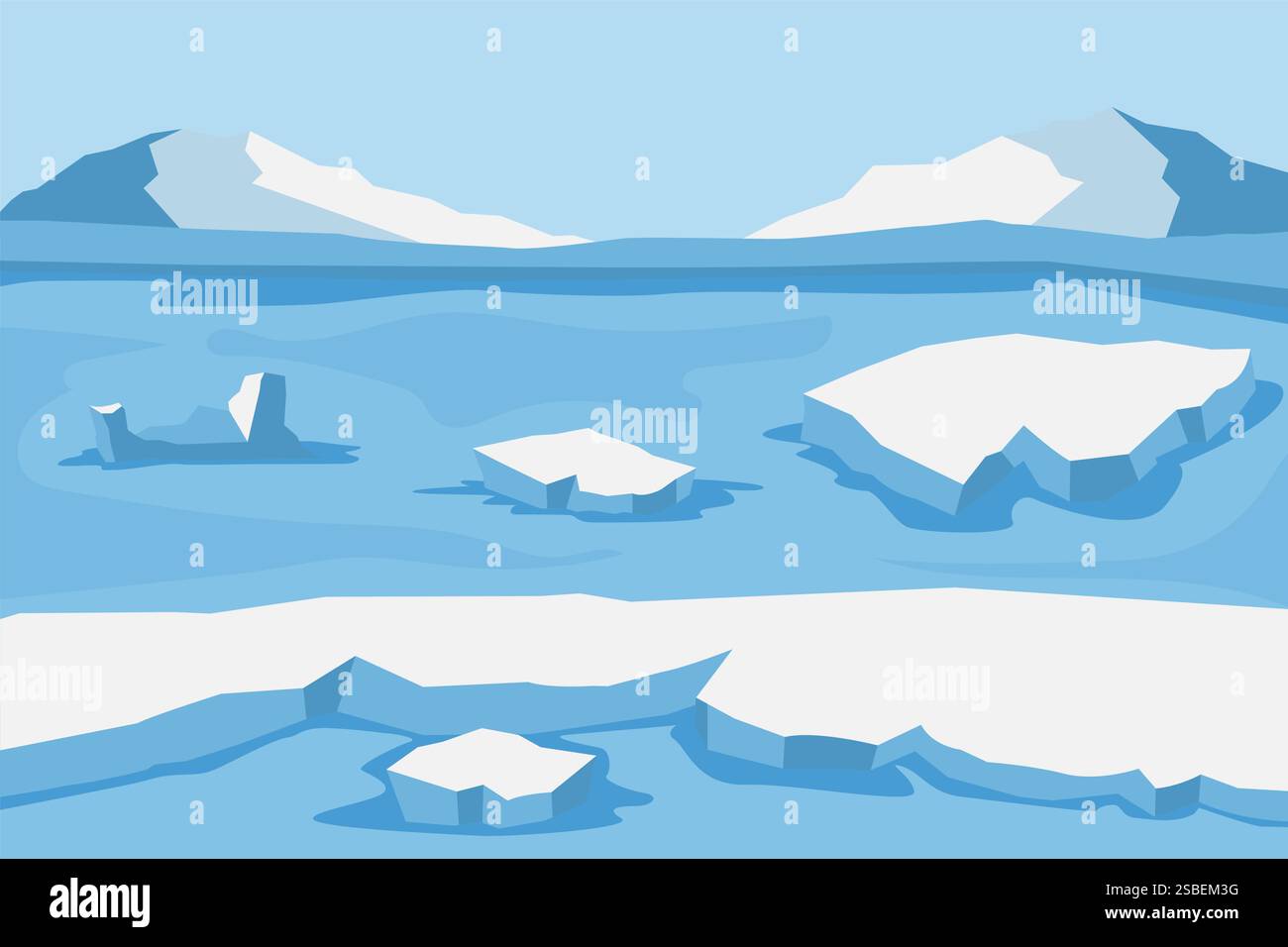 flat arctic ice landscape background illustration design Stock Vector ...