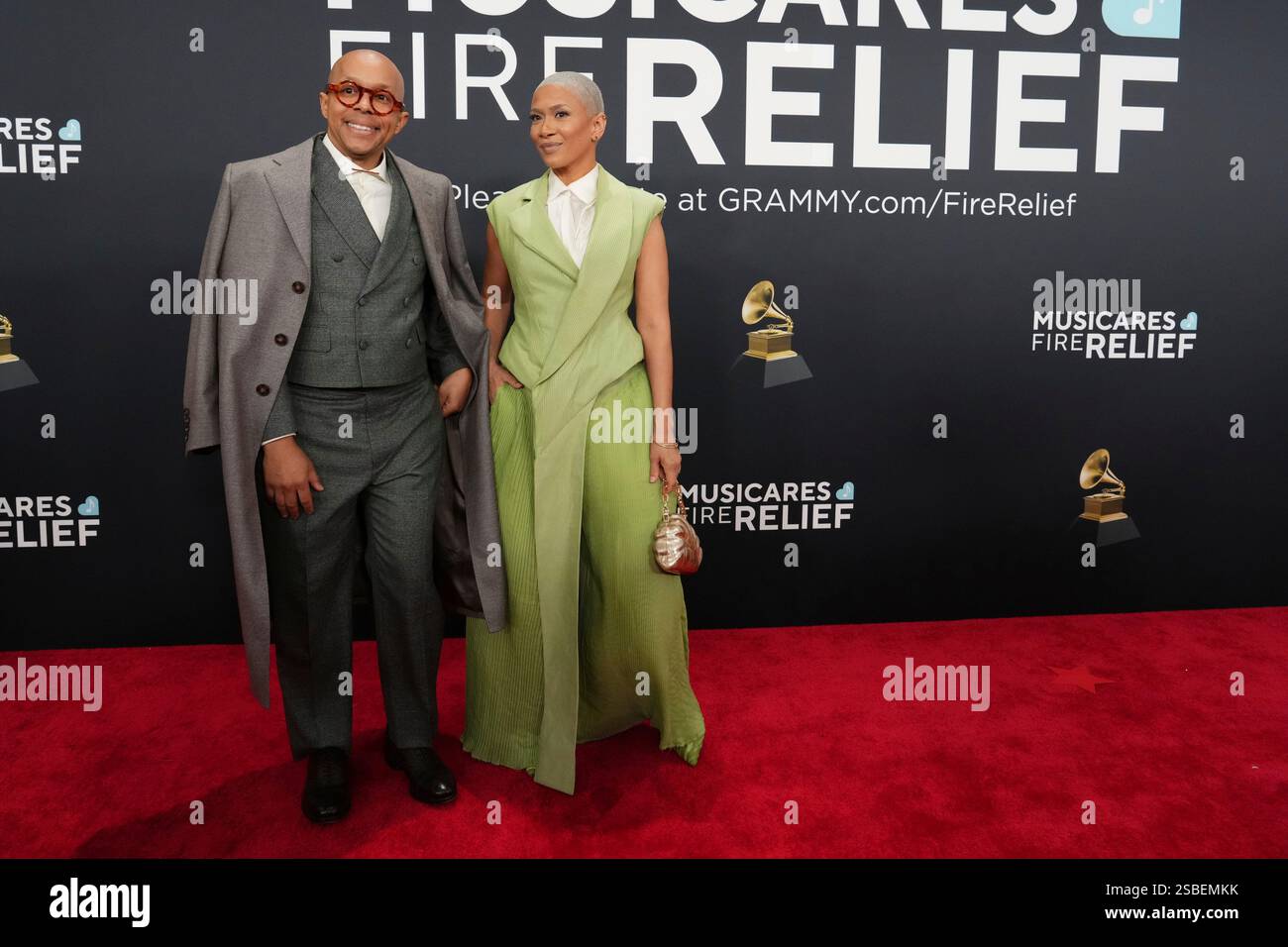 Marcus Baylor, left, and Jean Baylor of The Baylor Project arrive at ...