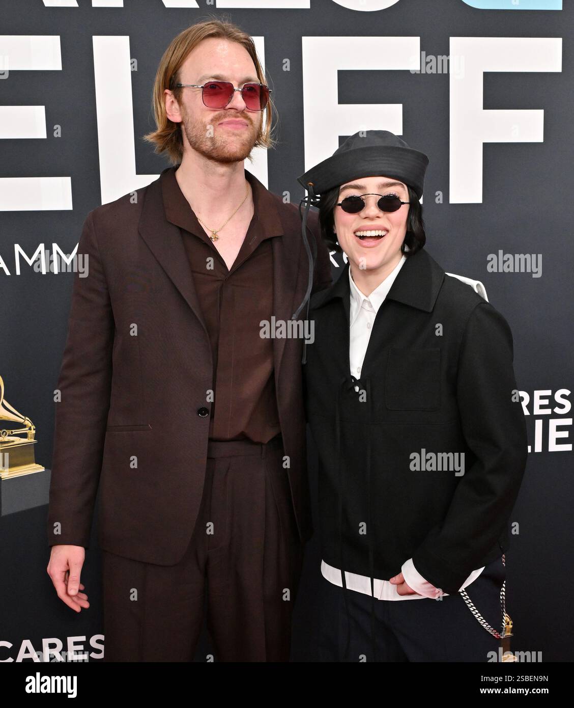 Los Angeles, USA. 02nd Feb, 2025. Finneas O'Connell and Billie Eilish arriving to the 67th ...