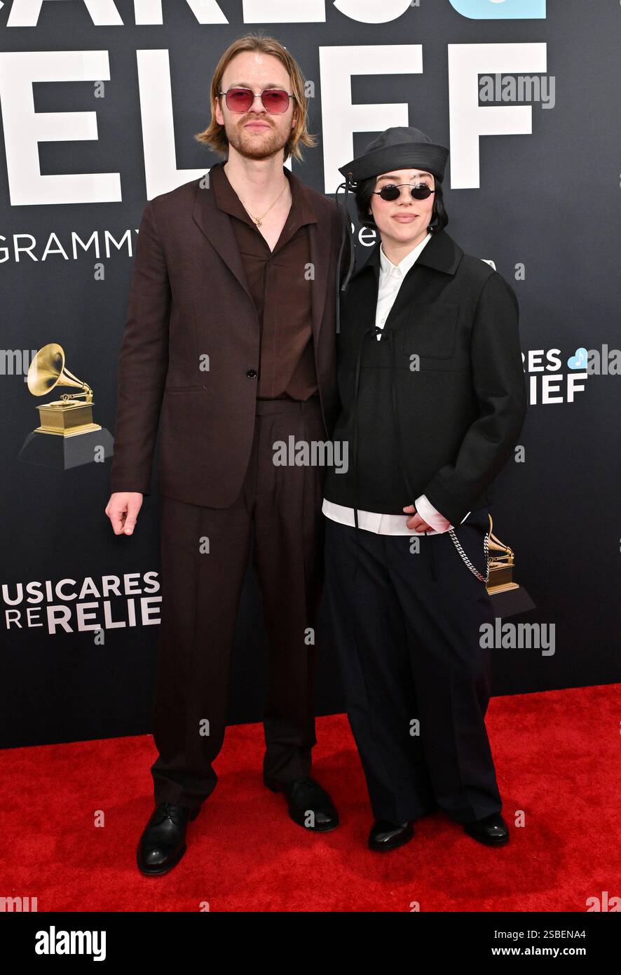 Los Angeles, USA. 02nd Feb, 2025. Finneas O'Connell and Billie Eilish arriving to the 67th ...