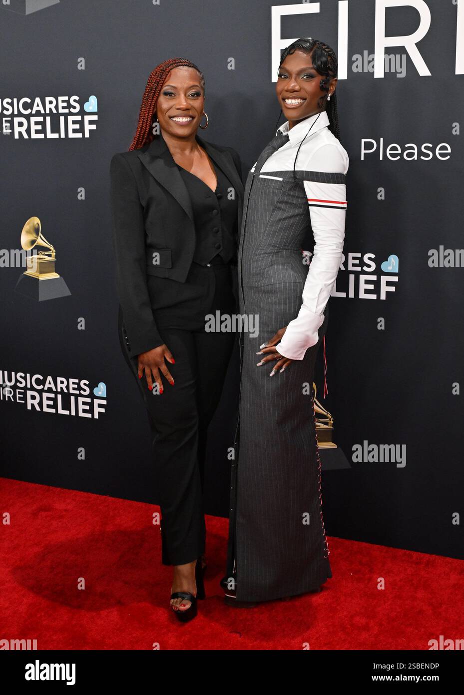 Los Angeles, USA. 02nd Feb, 2025. Doechii and Celesia Moore arriving to ...