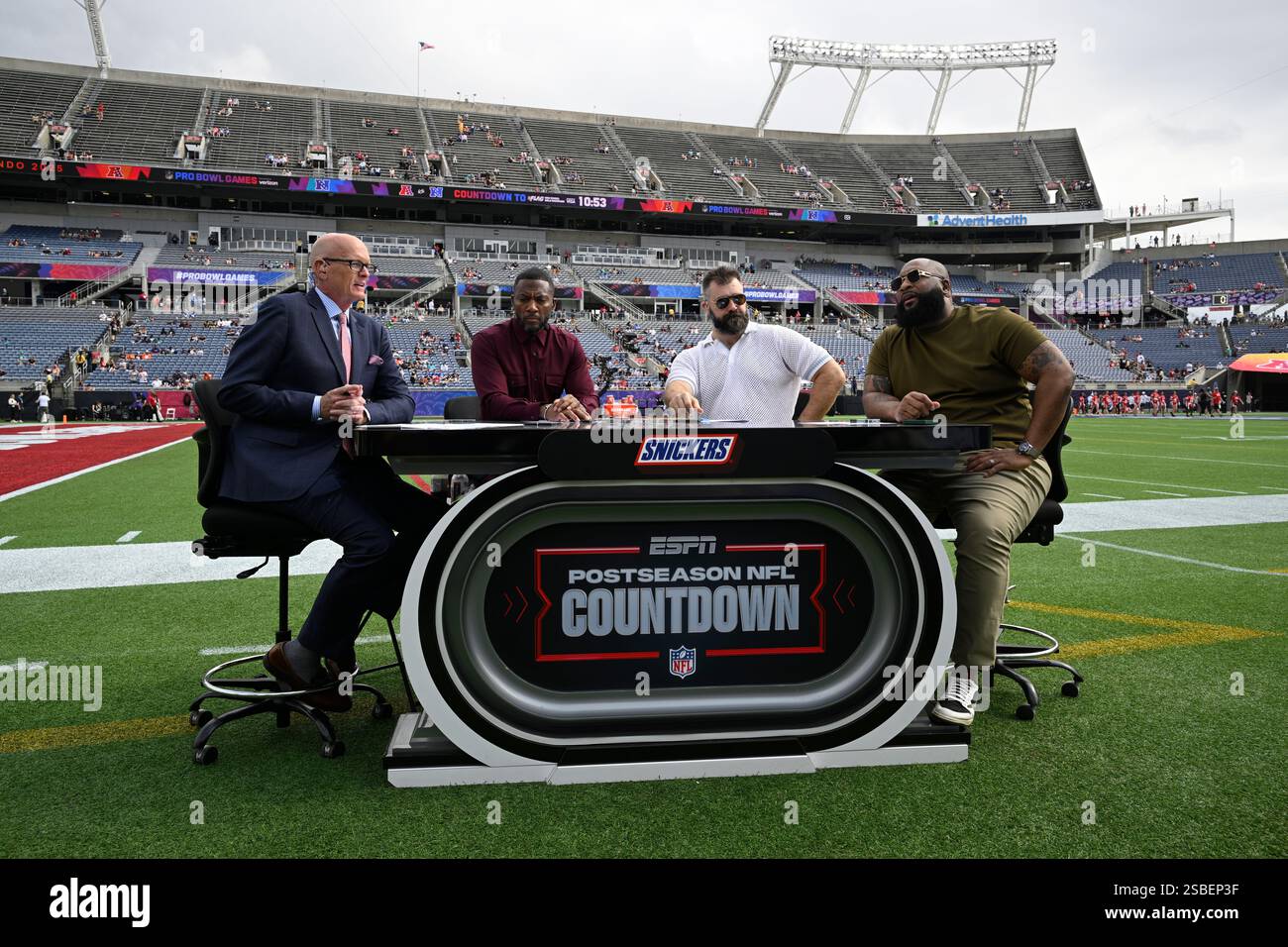 The ESPN Postseason NFL Countdown show crew members Scott Van Pelt ...