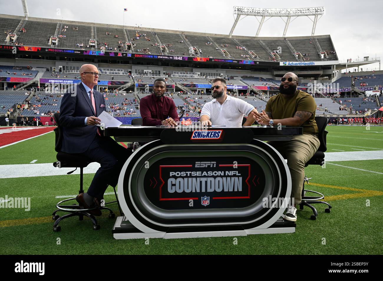 The ESPN Postseason NFL Countdown show crew members Scott Van Pelt ...