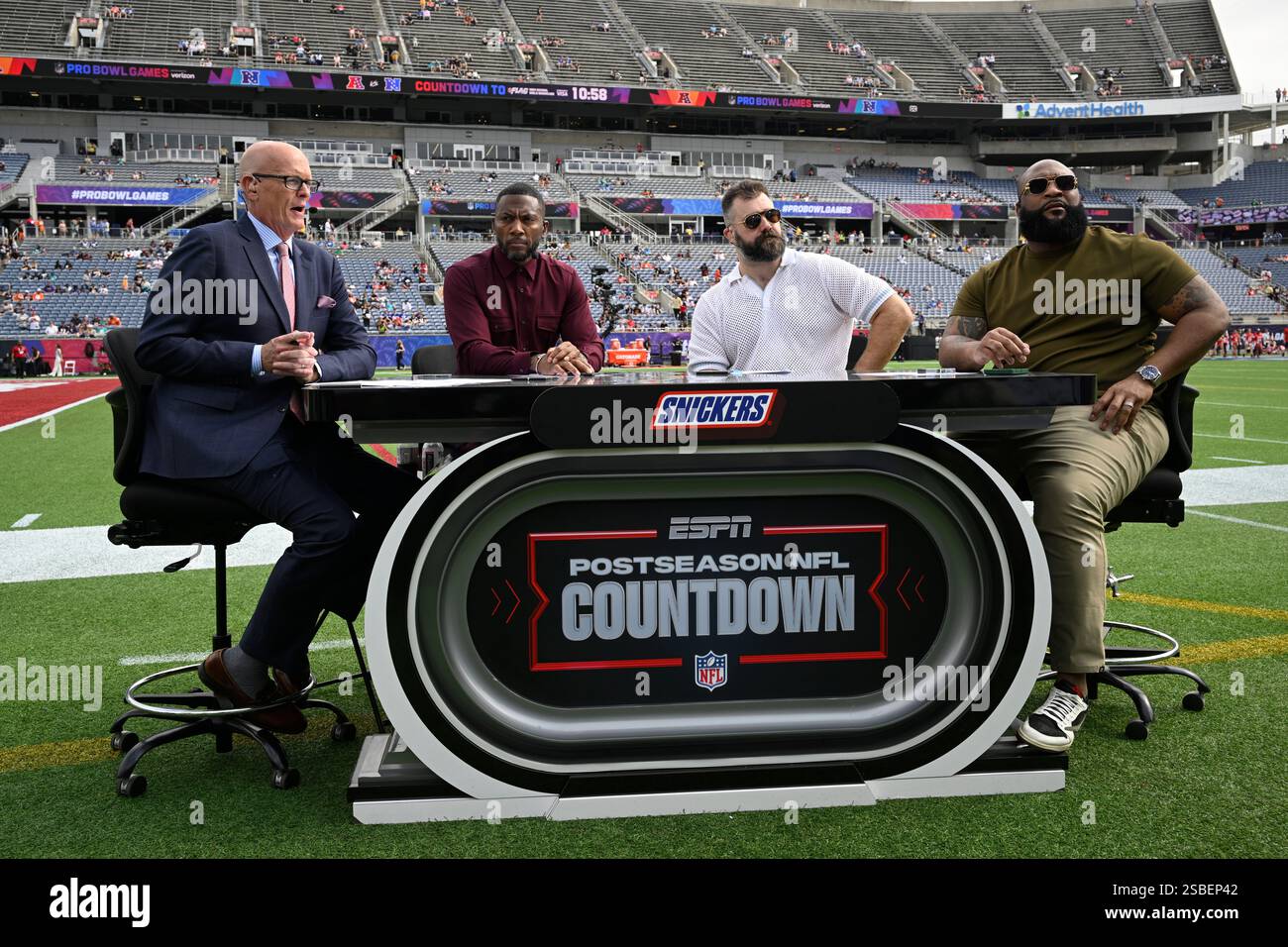 The ESPN Postseason NFL Countdown show crew members Scott Van Pelt ...