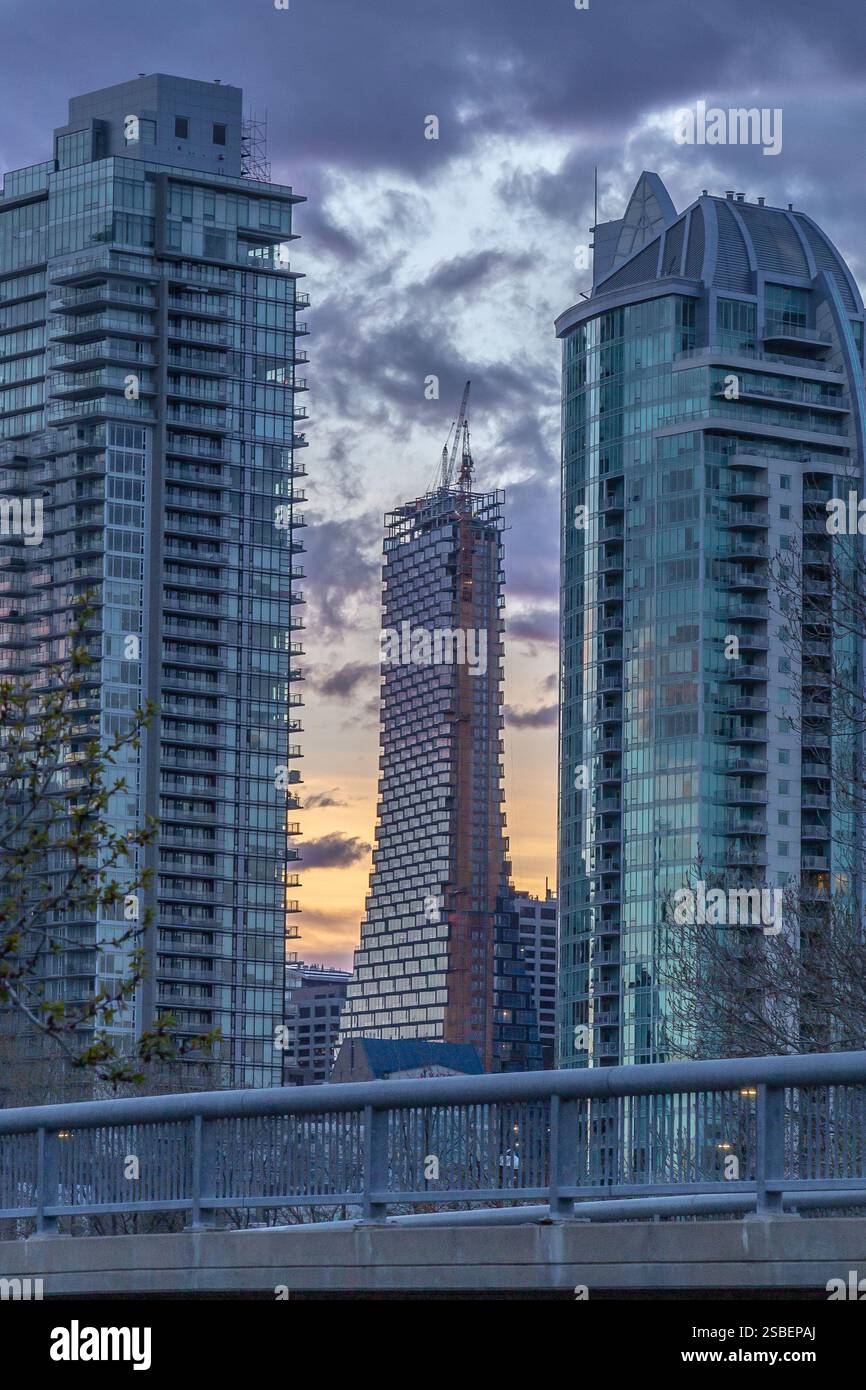 High rise buildings being built in Calgary downtown, Alberta Canada ...