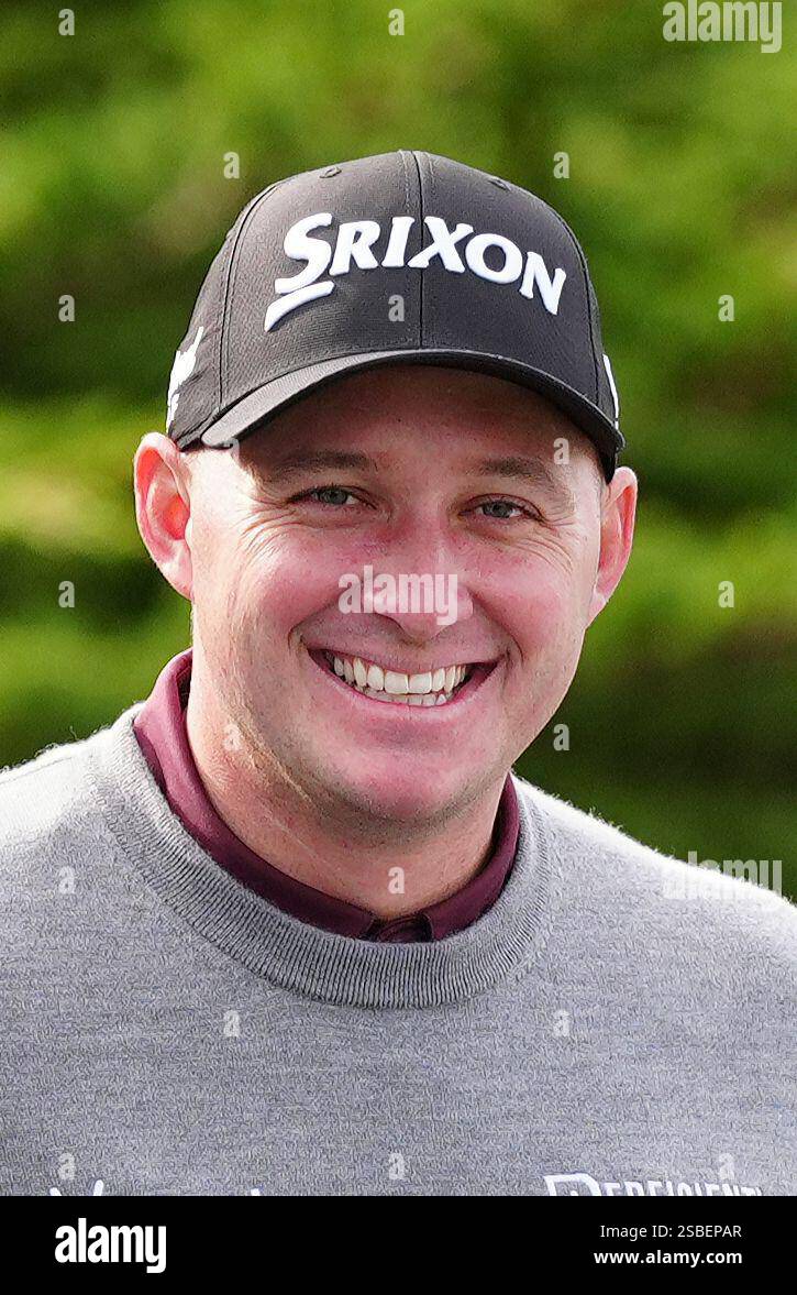 PEBBLE BEACH, CA - FEBRUARY 02: PGA golfer Sepp Straka waits to play ...