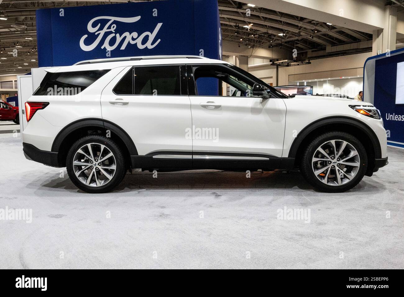 A 2025 Ford Explorer Platnum 4WD at the Washington, D.C. Auto Show at ...