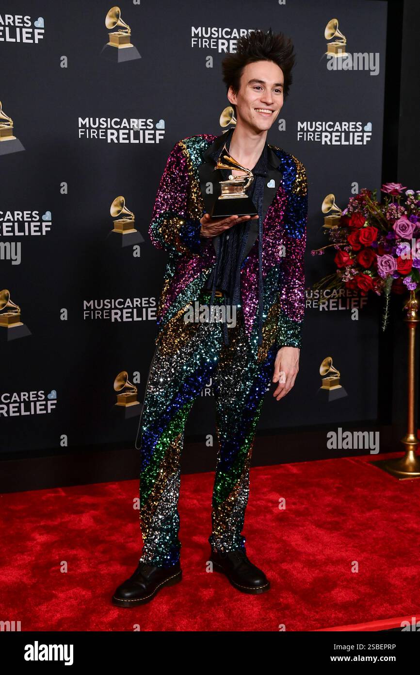 Jacob Collier poses in the press room during the 67th annual Grammy ...