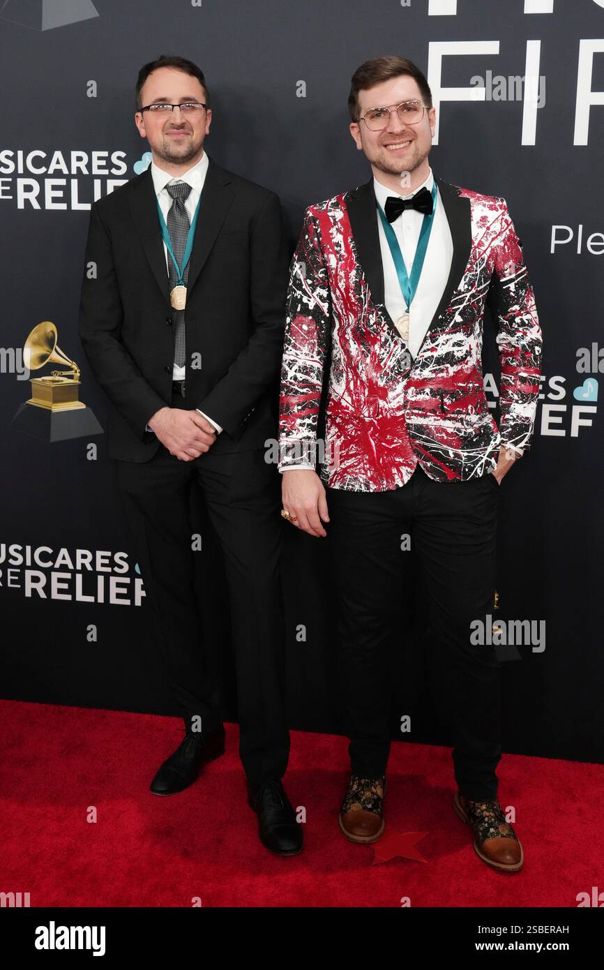Jake Silver, left, and Charlie Rosen arrive at the 67th annual Grammy ...