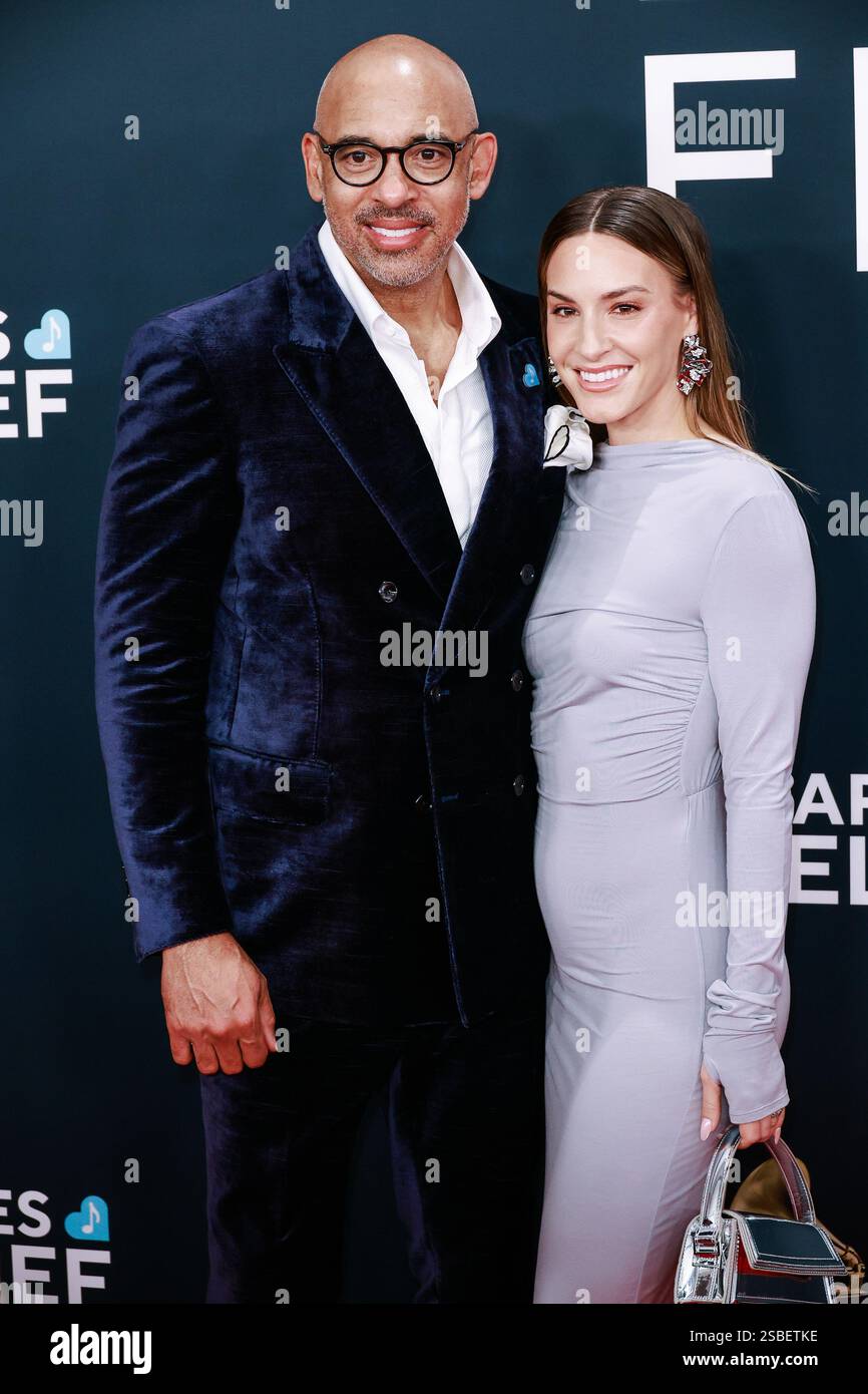 Los Angeles, USA. 02nd Feb, 2025. Harvey Mason Jr. walking on the red ...