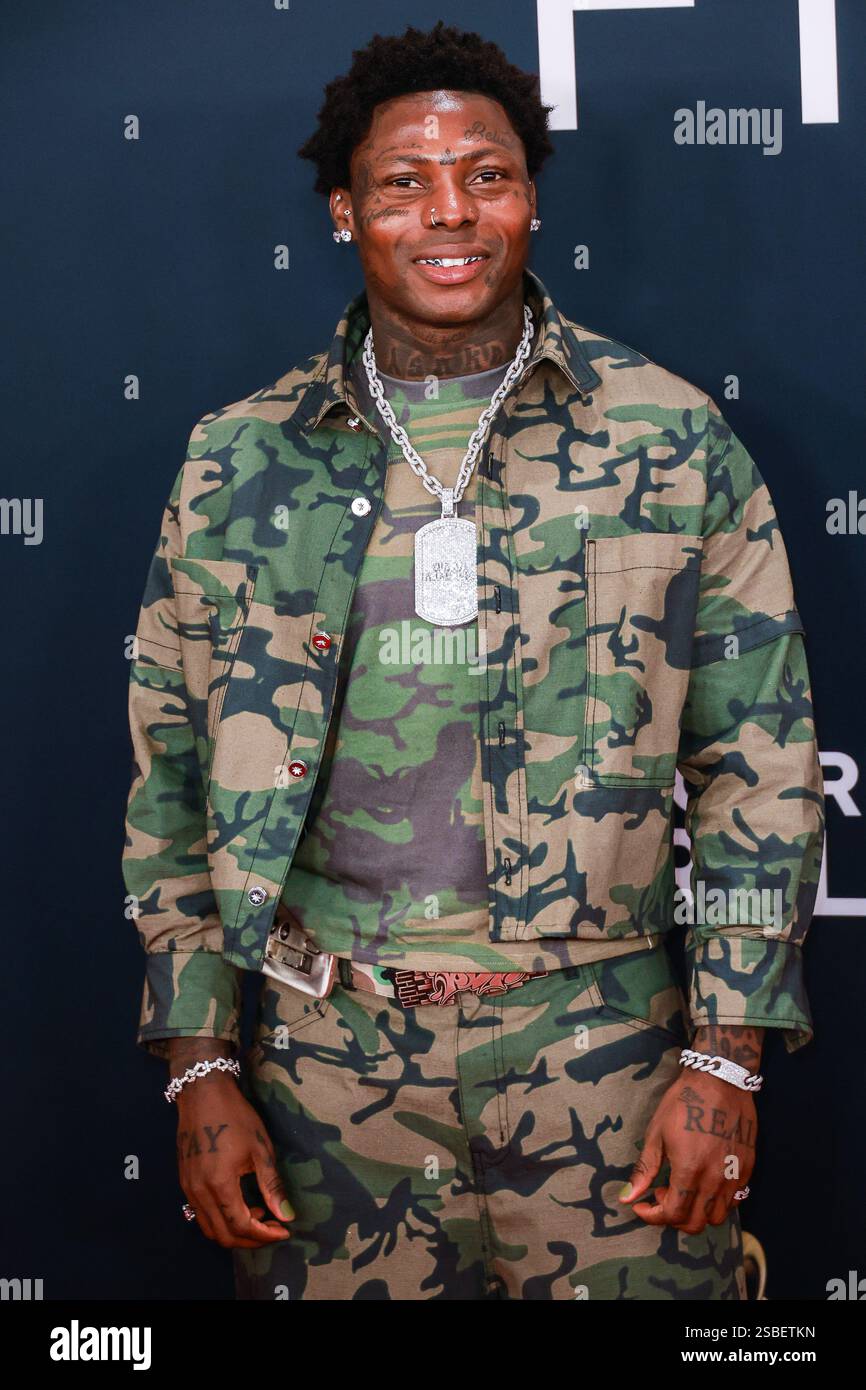 Los Angeles, USA. 02nd Feb, 2025. Asake walking on the red carpet ...