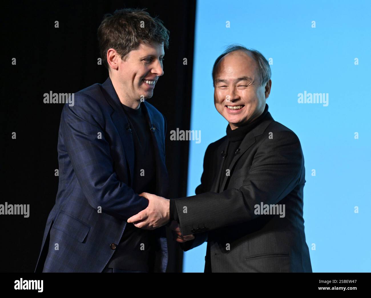 Sam Altman, CEO of OpenAI, and SoftBank Group Chairman and CEO ...