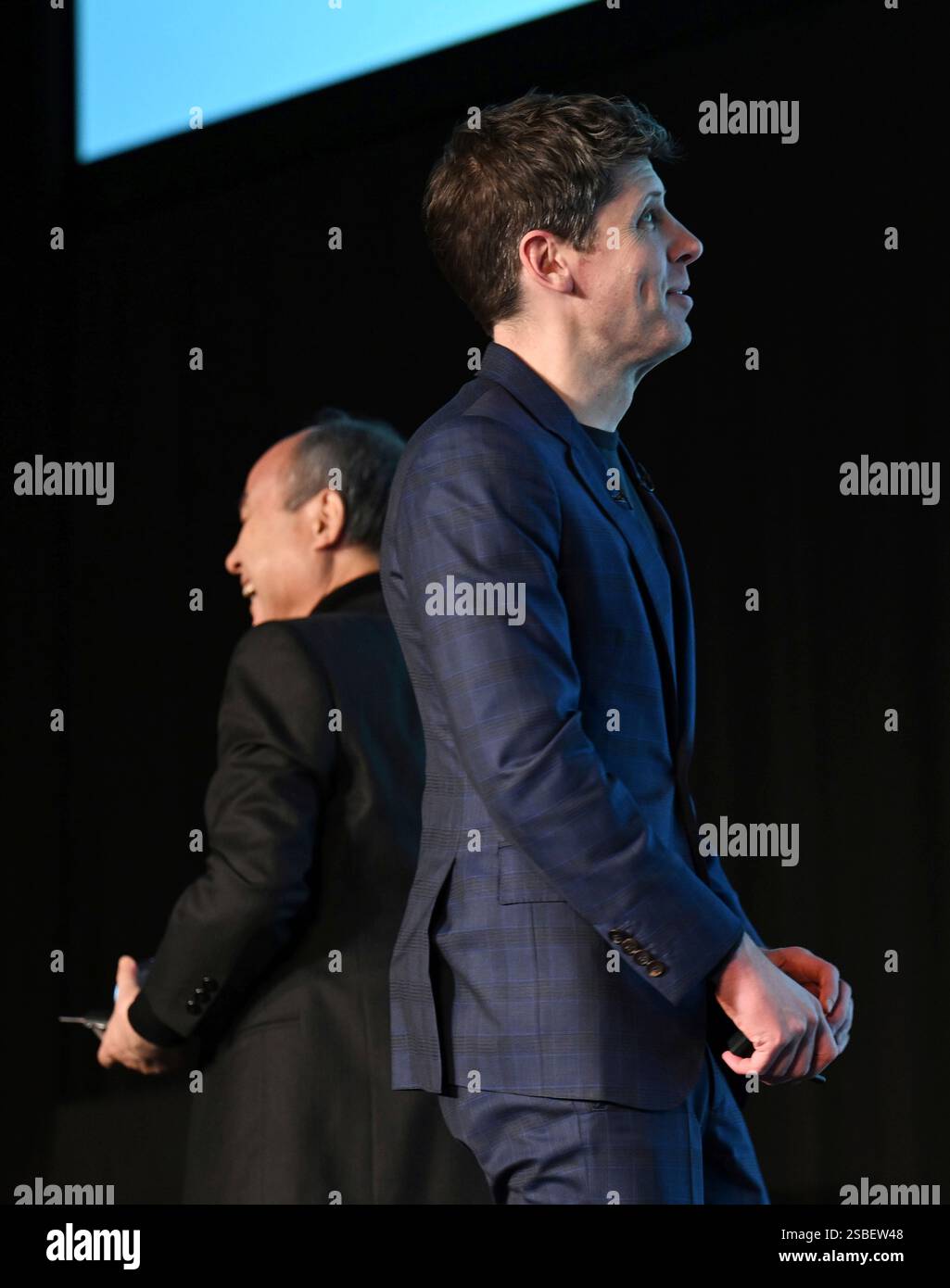 Sam Altman, CEO of OpenAI, and SoftBank Group Chairman and CEO ...