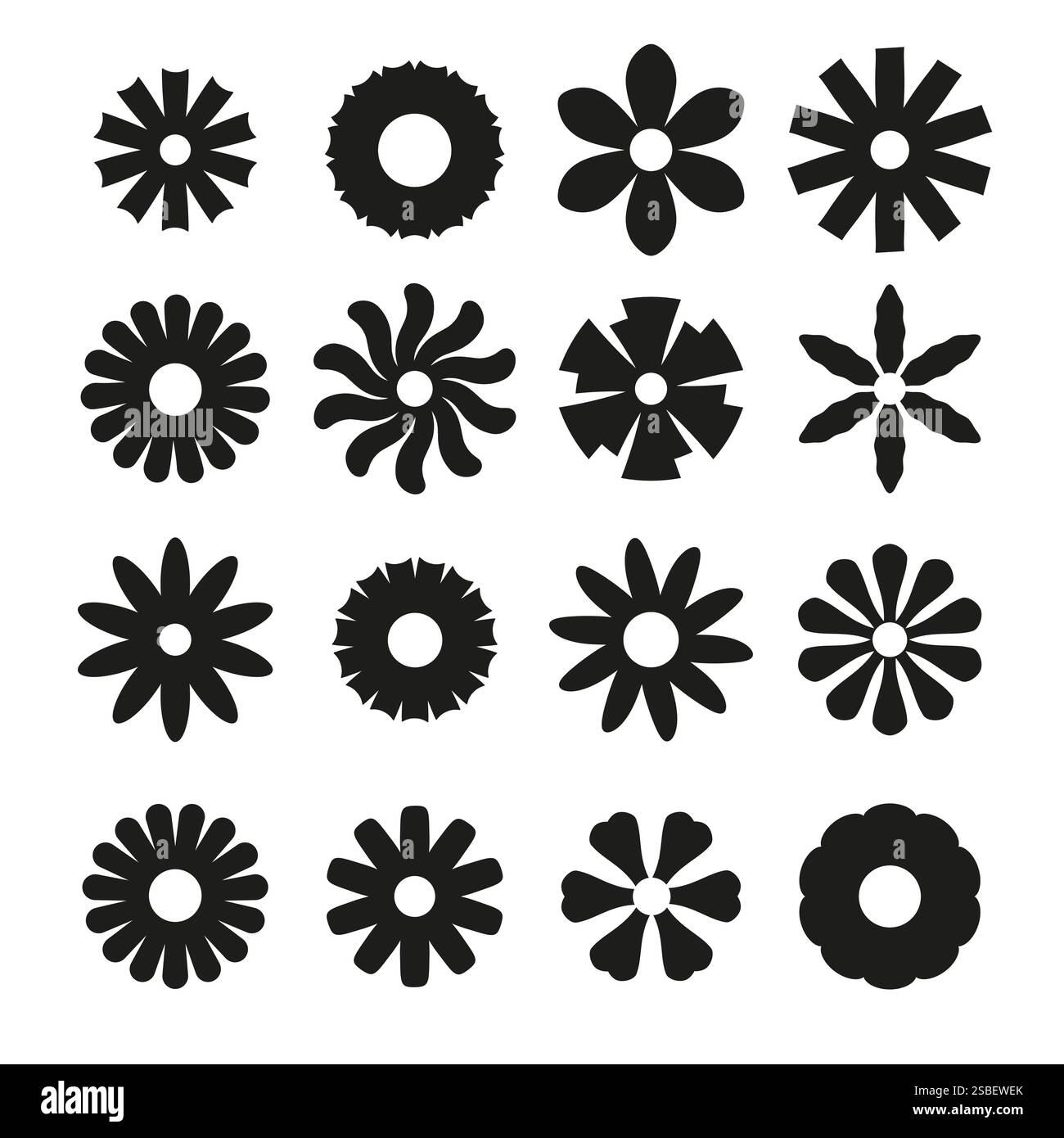 Abstract vector flowers silhouettes isolated Stock Vector Image & Art ...