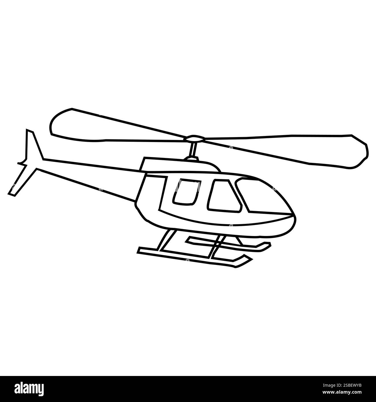 Helicopter silhouette cartoon outline Stock Vector Images - Alamy