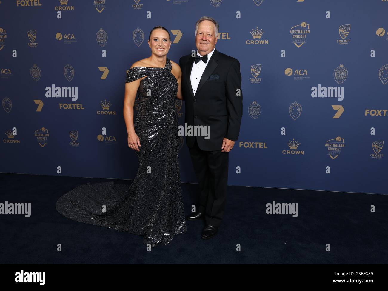 Melbourne, Australia. 03rd Feb, 2025. Ian Healy and Alyssa Healy on ...