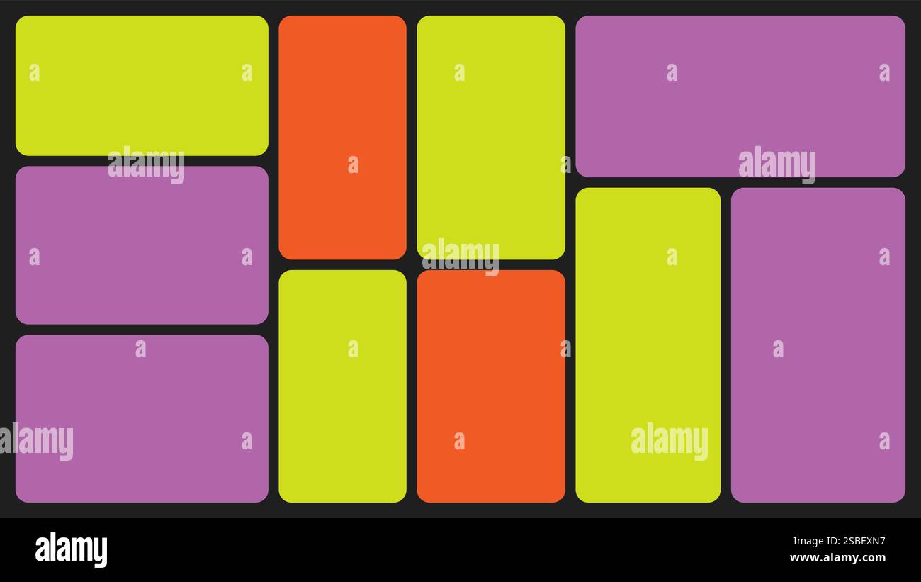 Bento box template. Y2K collage grid shapes. Geometry modular moodboard ...