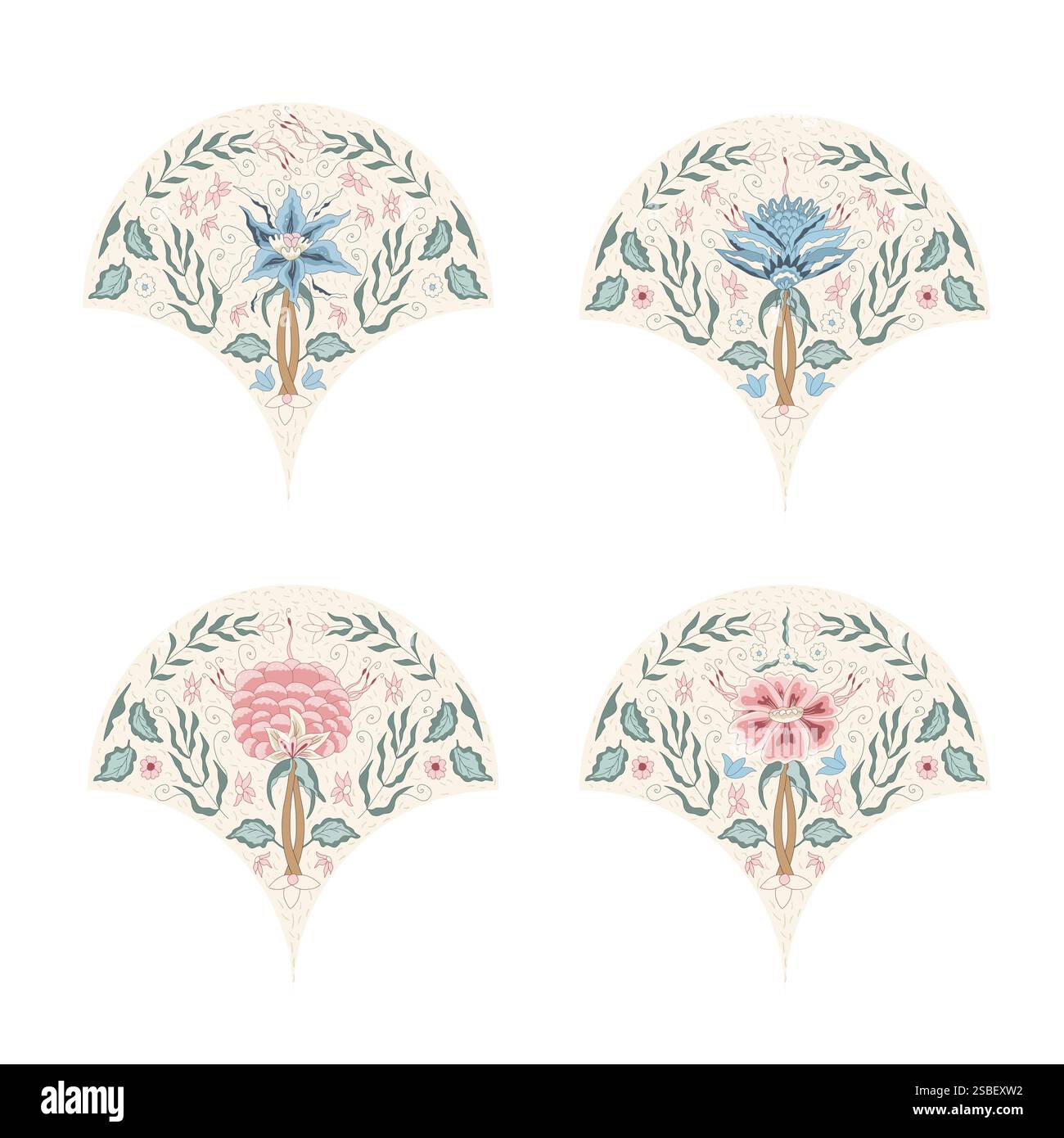 Floral scallop elements. Flowers isolated on white background. Plumeria ...