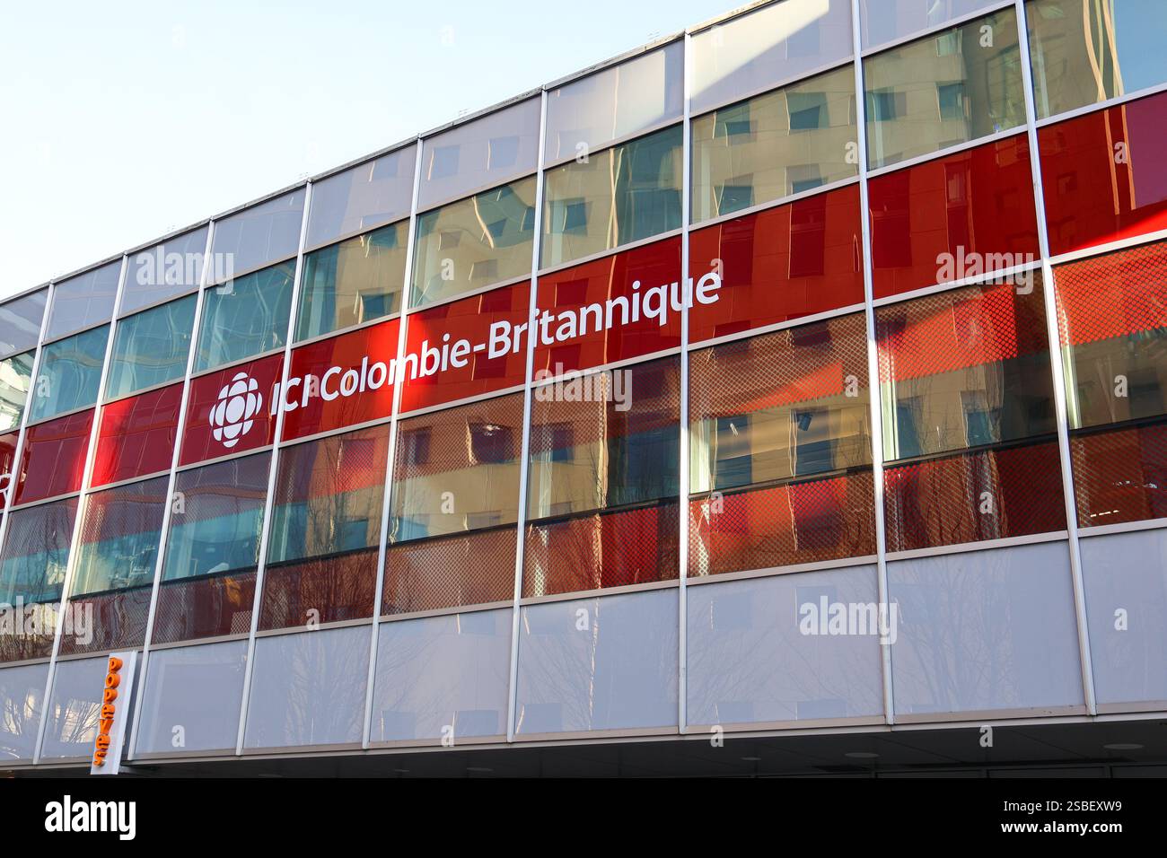 Front facade of the CBC Radio & TV building in downtown Vancouver ...