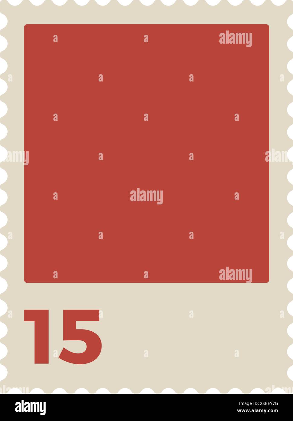 Postage stamp frame. Blank empty mail postcard. Vector hand drawn flat ...