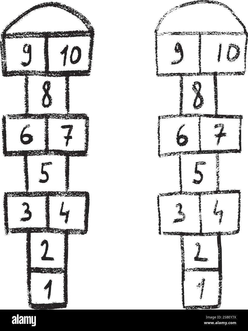 Hopscotch games set isolated on white background. Children playground ...