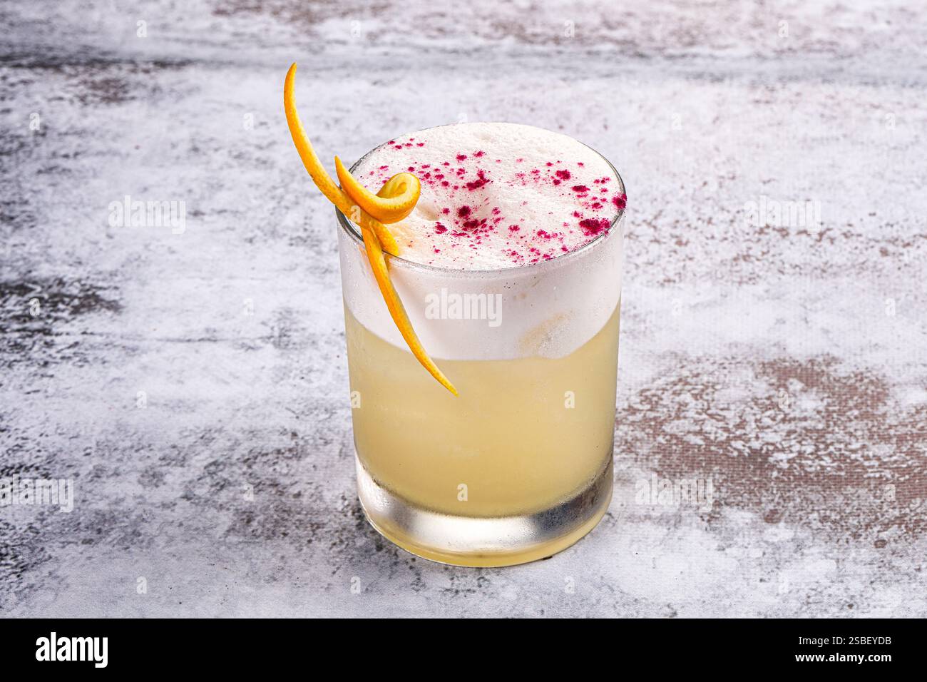 Cold sweet Cocktail Whiskey sour in the glass Stock Photo - Alamy