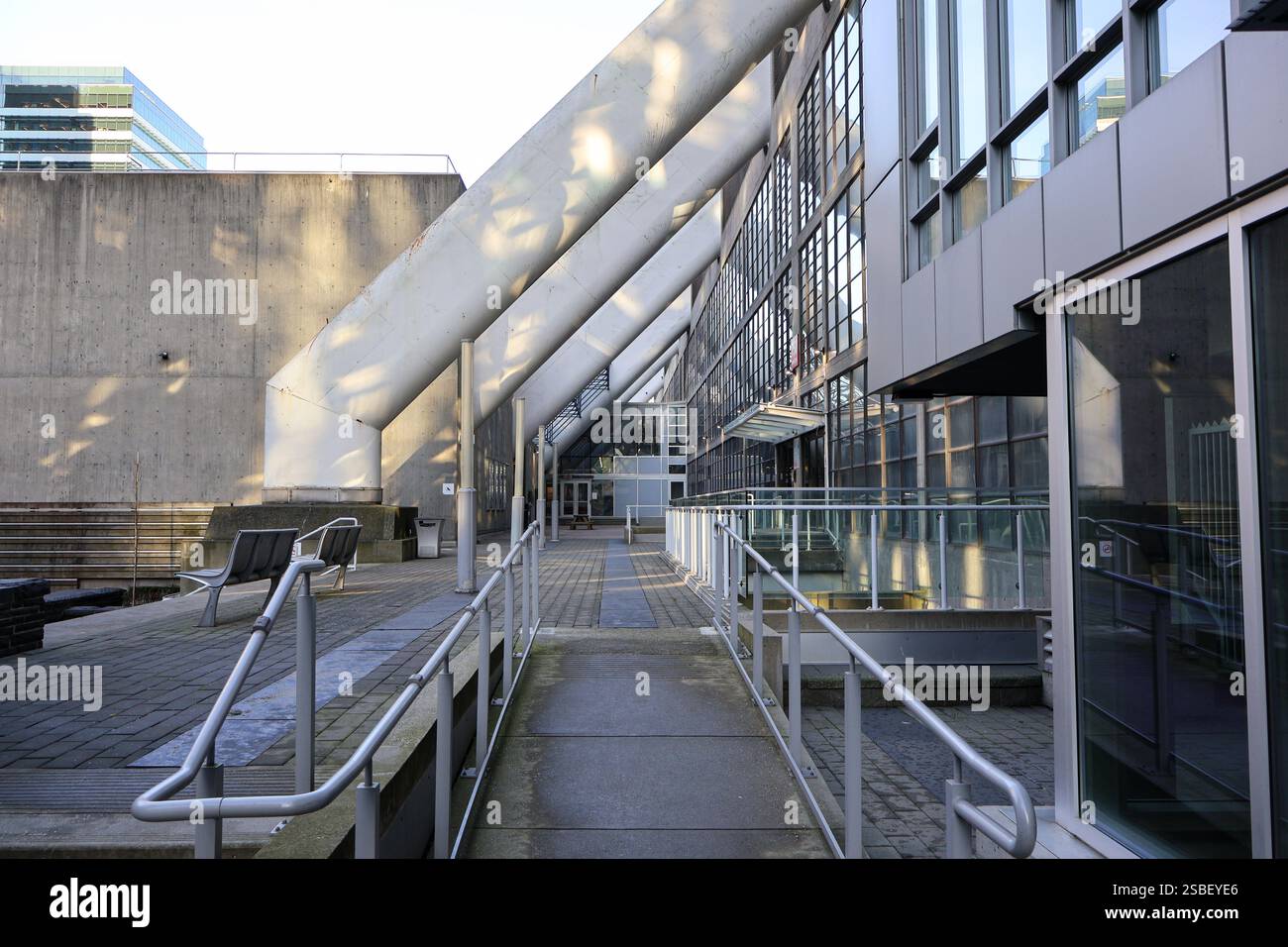Architectural lines at the CBC Radio & TV building in Vancouver ...