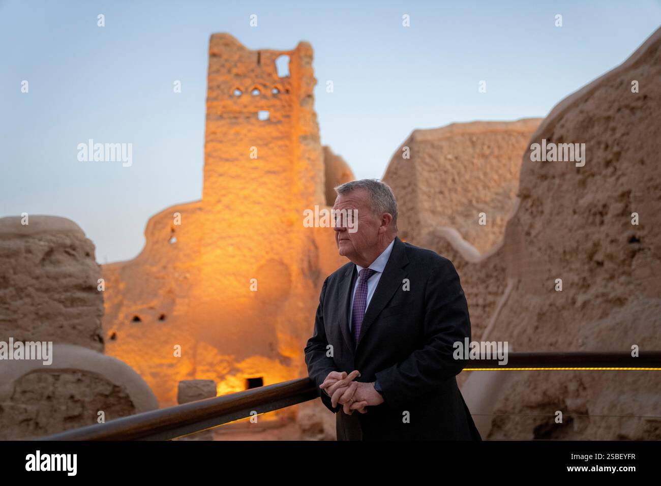 Danish Foreign Minister Lars Loekke Rasmussen visits the restored ruins ...