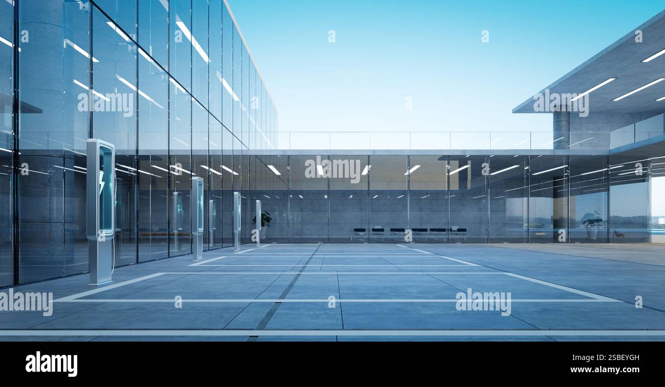 Ev charging stations powering a sustainable future at a modern office ...