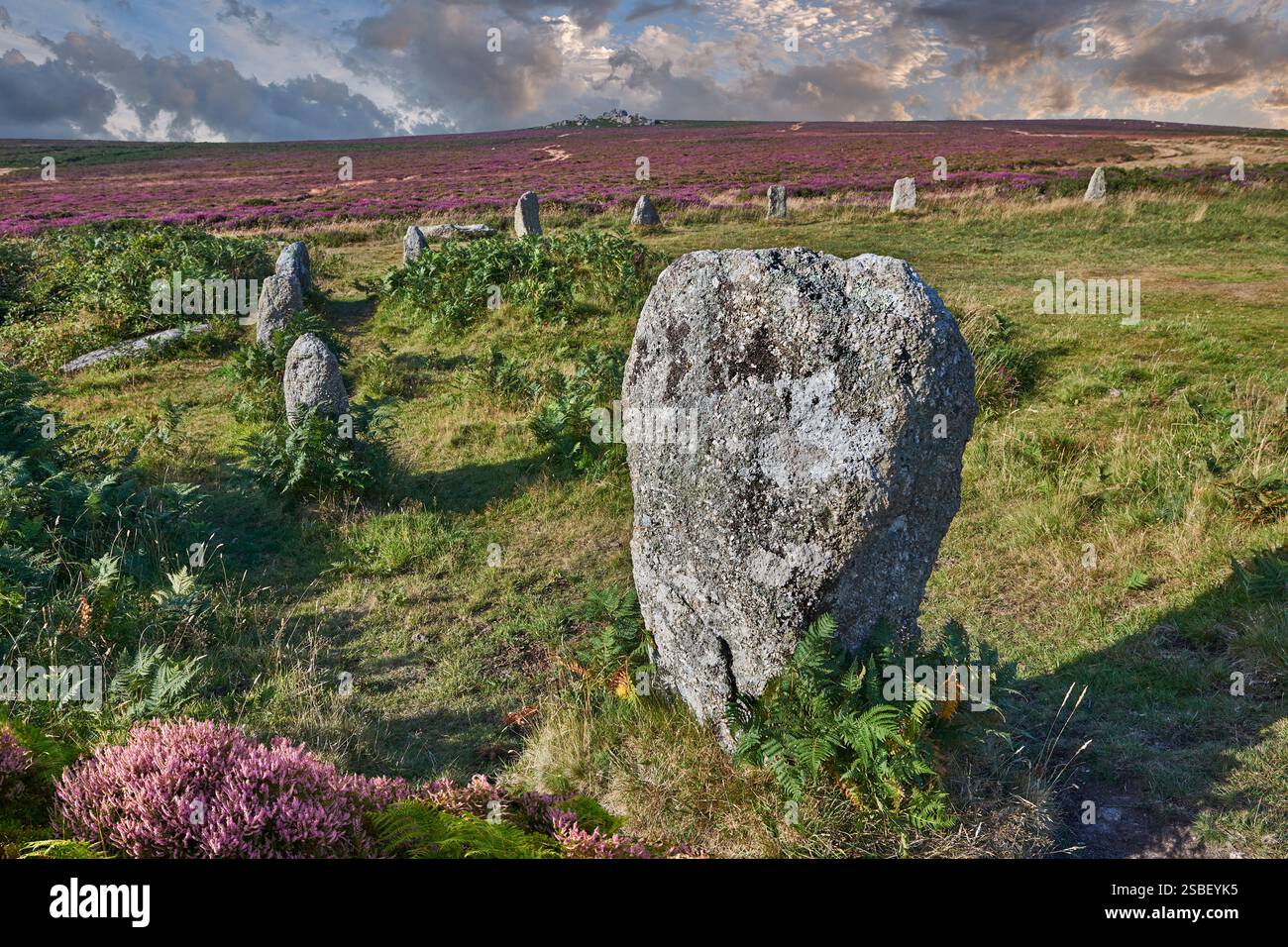 Photo of the Tregeseal East Standing Stones Circle, near St Just ...