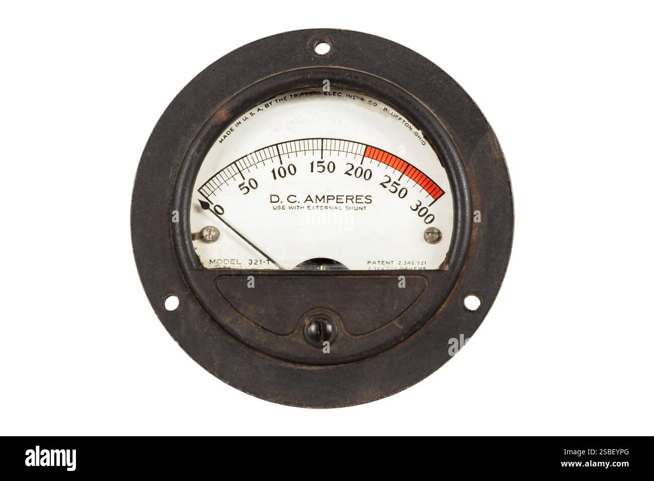 Vintage analogue aircraft ammeter; DC amperes. Circa 1950s - 1960s ...
