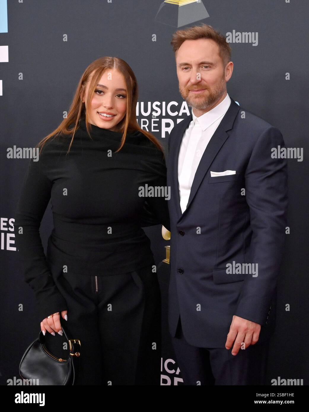 Los Angeles, Ca. 02nd Feb, 2025. Jessica Ledon and David Guetta arrive ...