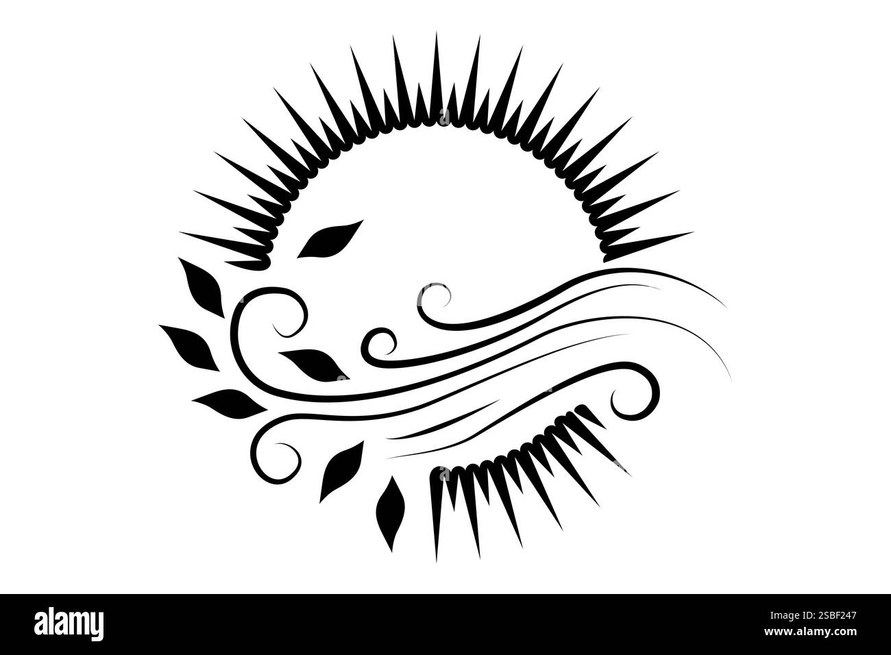 Refreshing icon. The icon of a sun with a light wind, an icon that ...