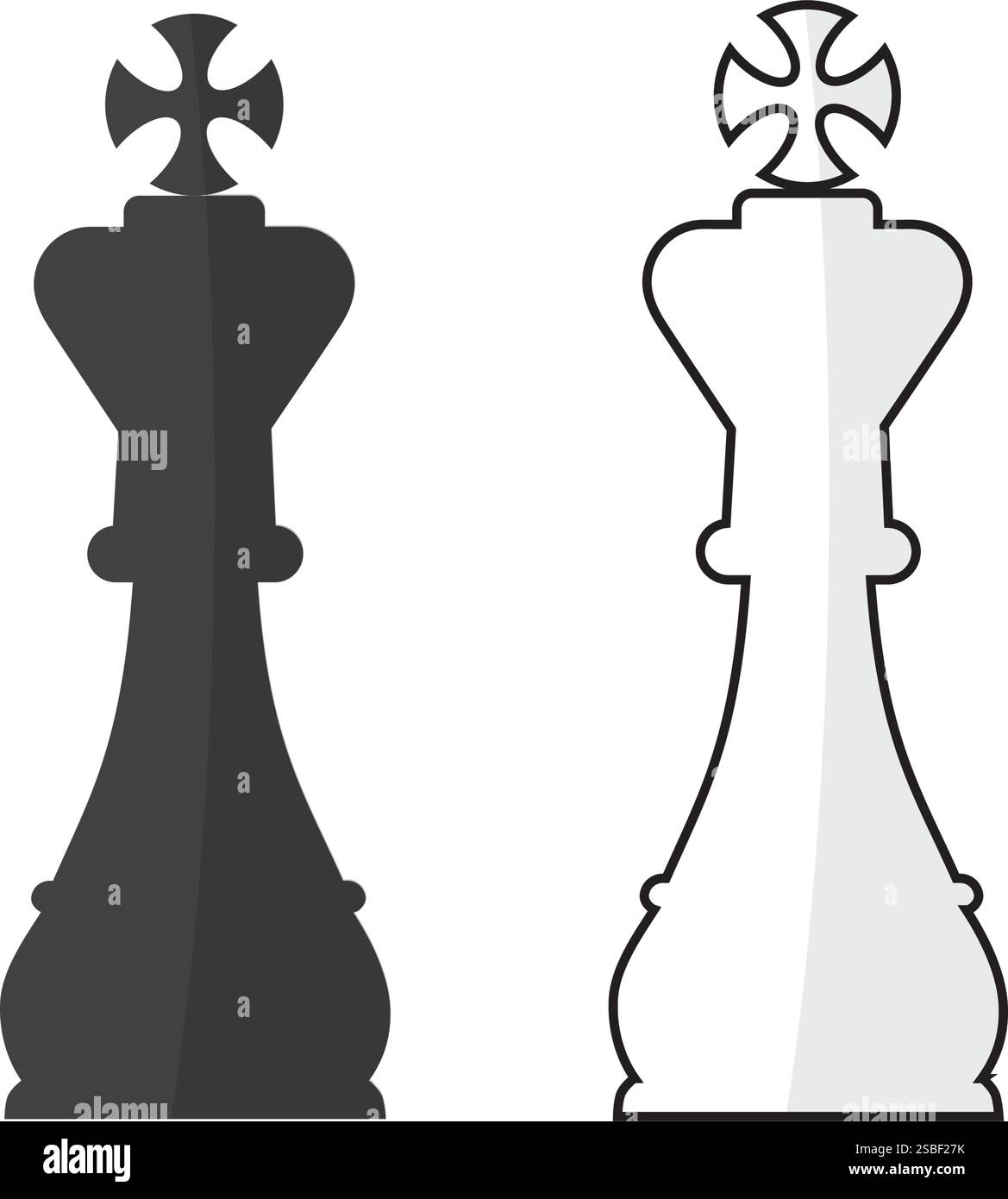 Two chess pieces - king. Realistic illustration. Isolated on white ...