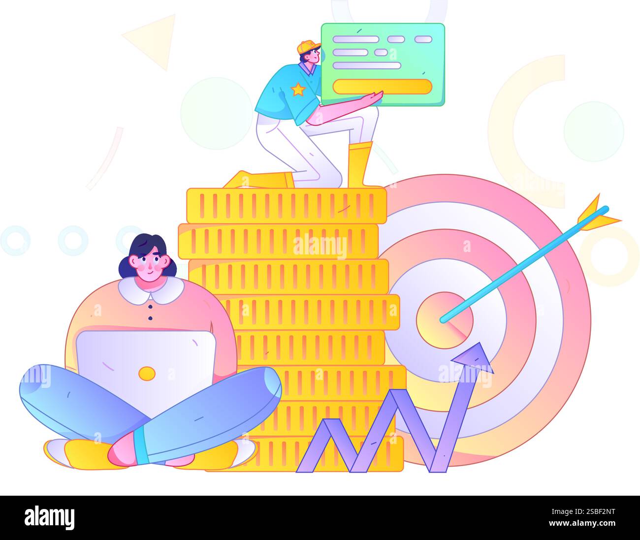 Marketing planning business characters flat vector concept operation ...