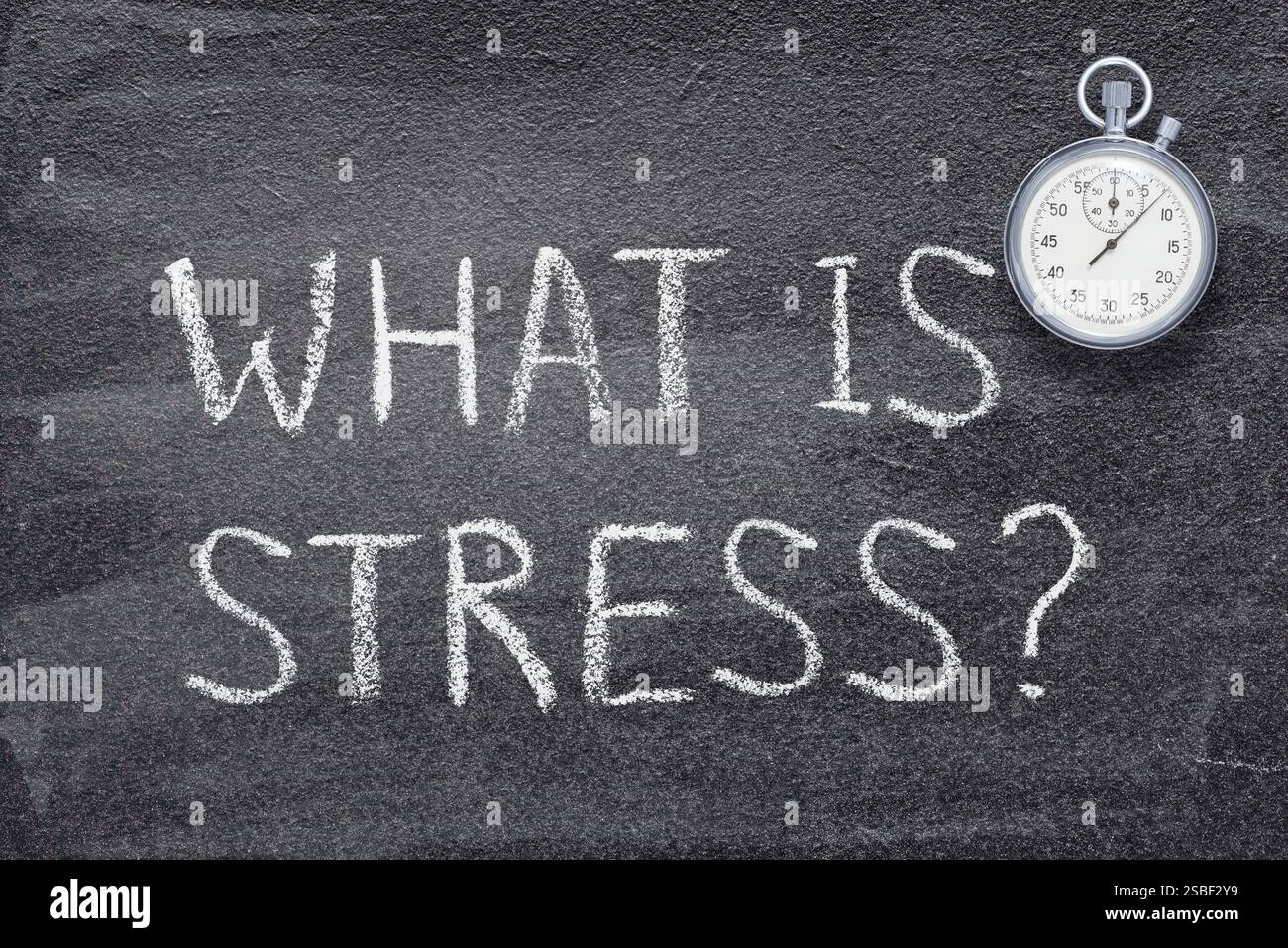 what is stress question written on chalkboard with vintage precise ...