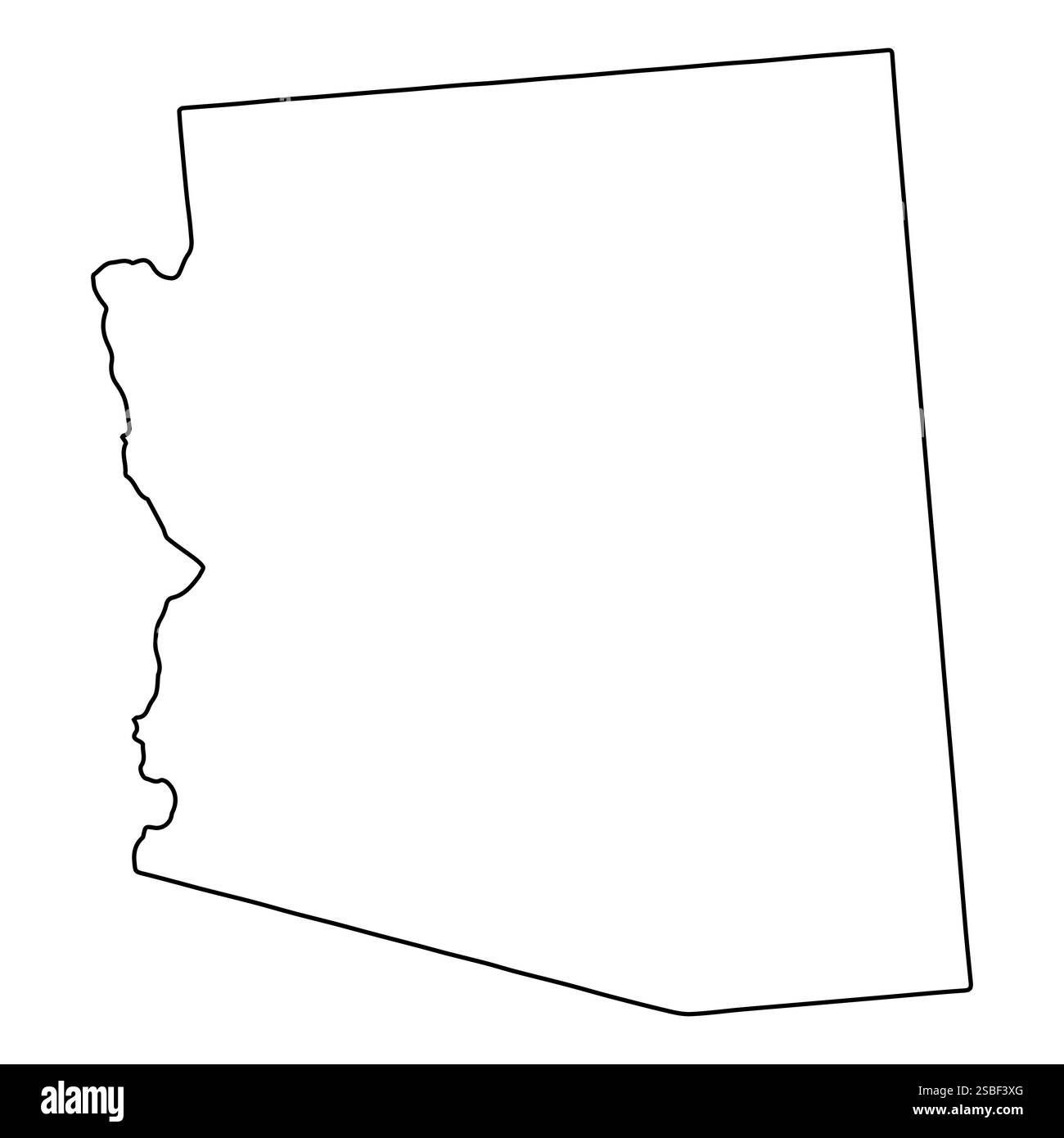 Outline Map Arizona State, Arizona map state united states USA Stock ...