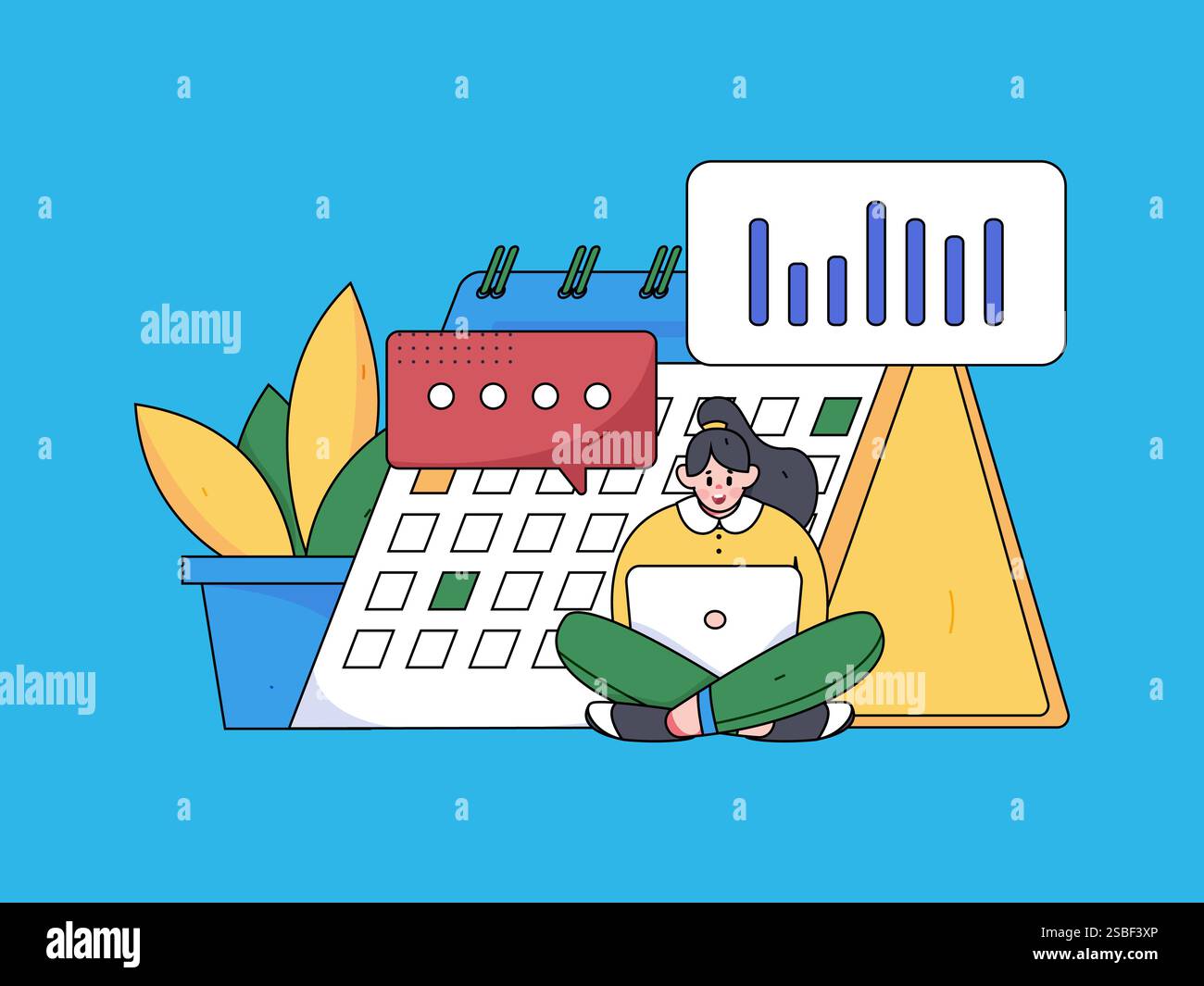 Marketing planning business characters flat vector concept operation ...