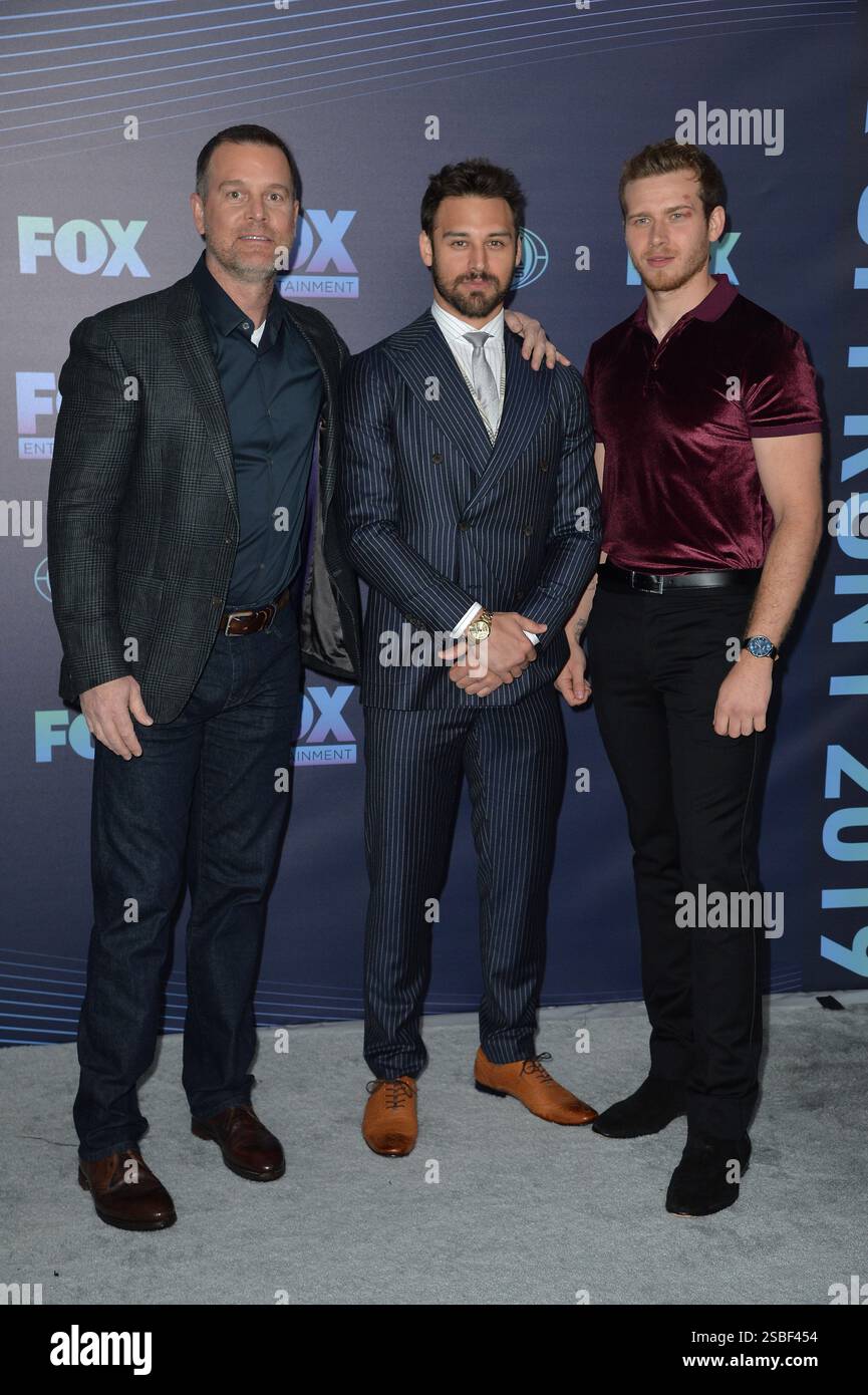 Peter Krause, Ryan Guzman and Oliver Stark arriving at the Fox Upfront ...