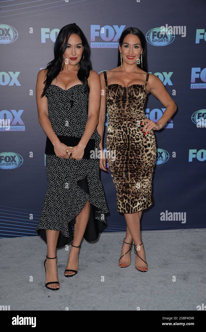 Nikki Bella and Brie Bella arriving at the Fox Upfront Presentation at ...