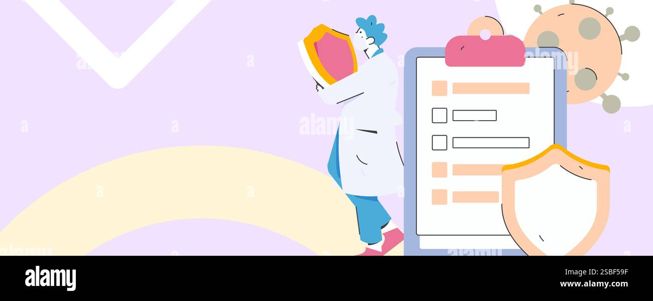 Doctor examines patient flat vector concept operation hand drawn ...