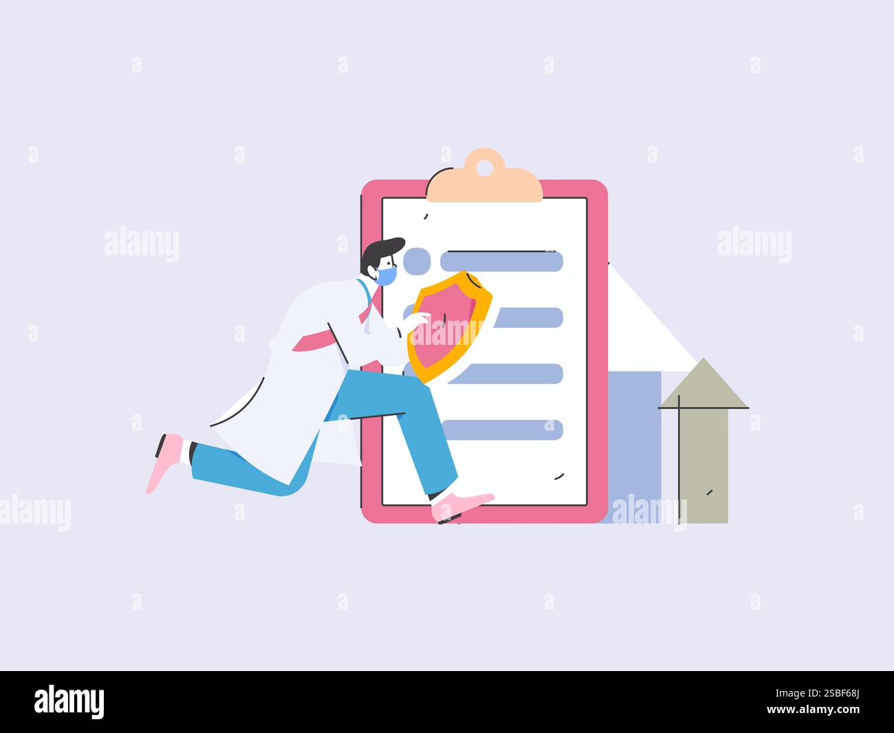 Doctor examines patient flat vector concept operation hand drawn ...