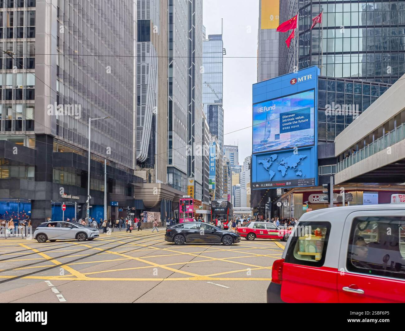 Hong Kong, China - February 01, 2025 : A bustling Hong Kong street ...